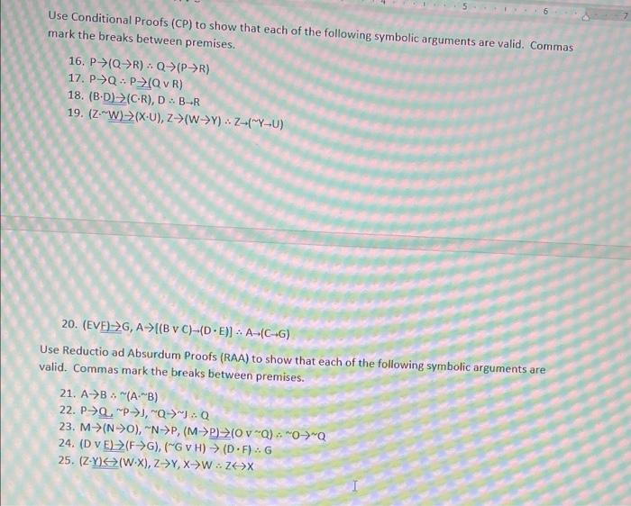 Solved 6 Use Conditional Proofs Cp To Show That Each Of 3211