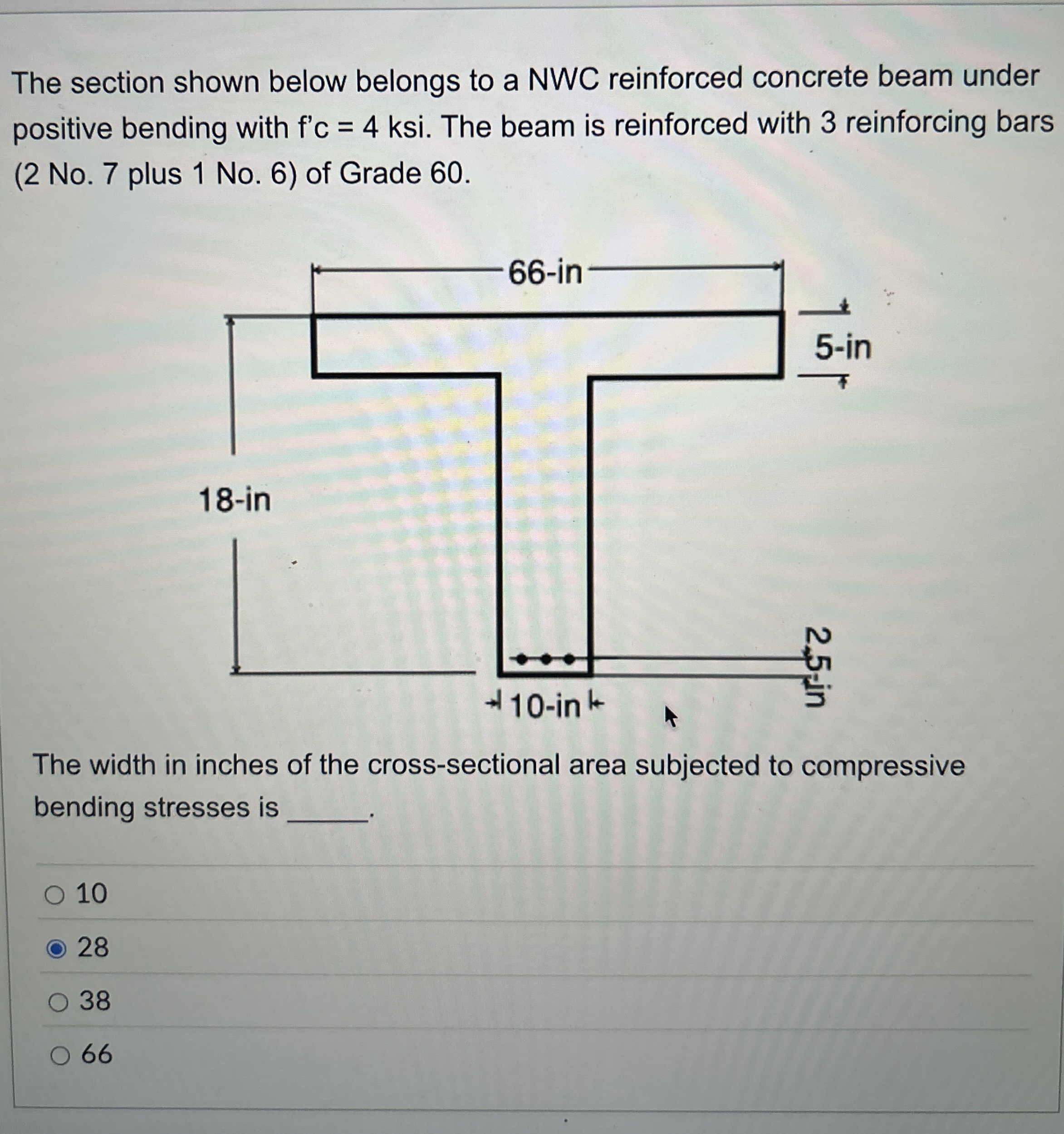 The section shown below belongs to a NWC reinforced | Chegg.com