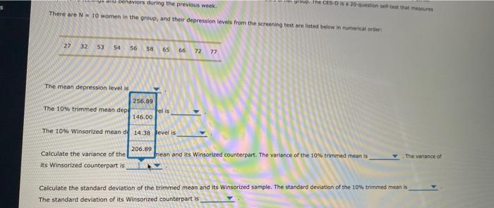 Solved 10. Winsorized variance and standard deviation The | Chegg.com