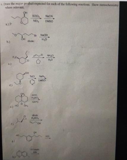 Solved Draw the major product expected for each of the | Chegg.com