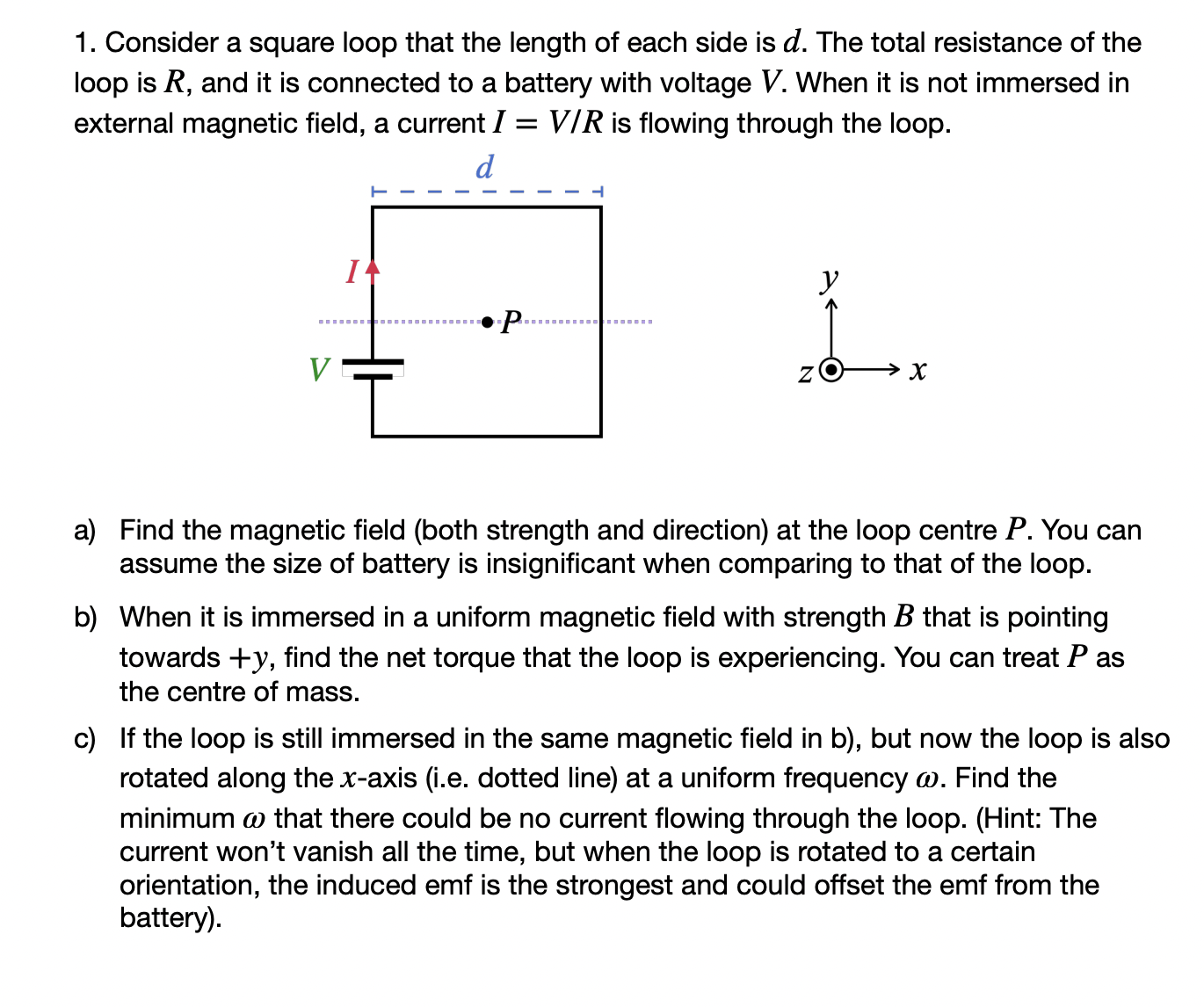 Solved Consider a square loop that the length of each side | Chegg.com