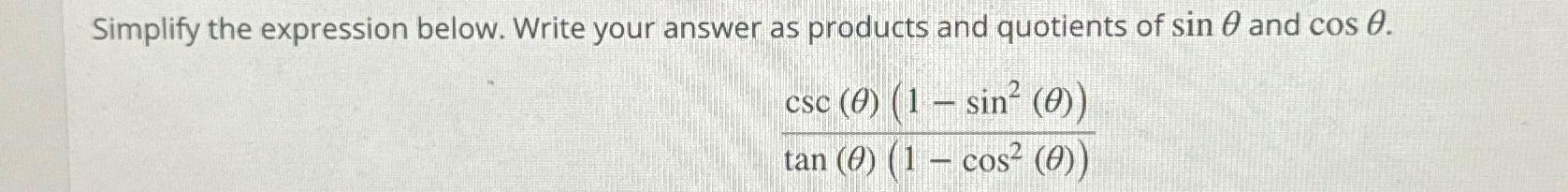 Solved Simplify the expression below. Write your answer as | Chegg.com