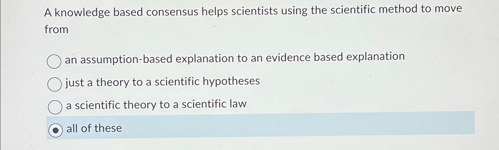 Solved A knowledge based consensus helps scientists using | Chegg.com