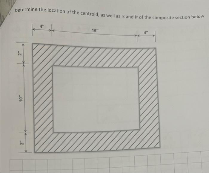 Solved Determine the location of the centroid, as well as Ix | Chegg.com