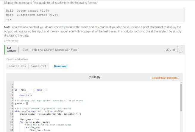 Solved Overview Create a program that reads from multiple | Chegg.com