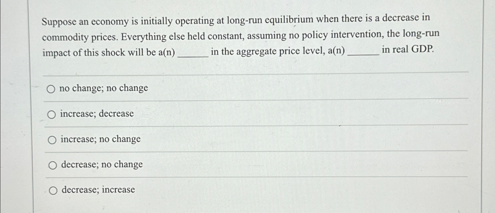 Solved Suppose an economy is initially operating at long-run | Chegg.com