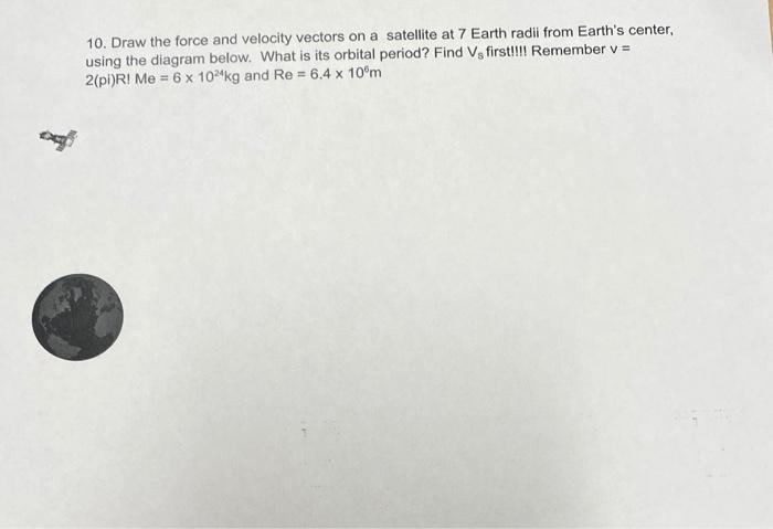 Solved 10. Draw the force and velocity vectors on a | Chegg.com