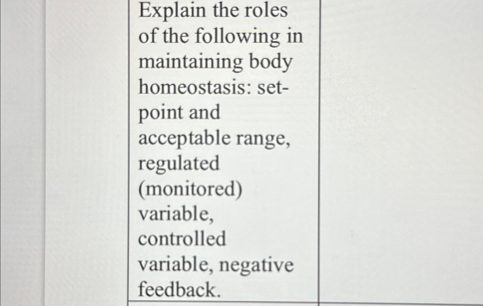 Solved Explain the roles of the following in maintaining | Chegg.com