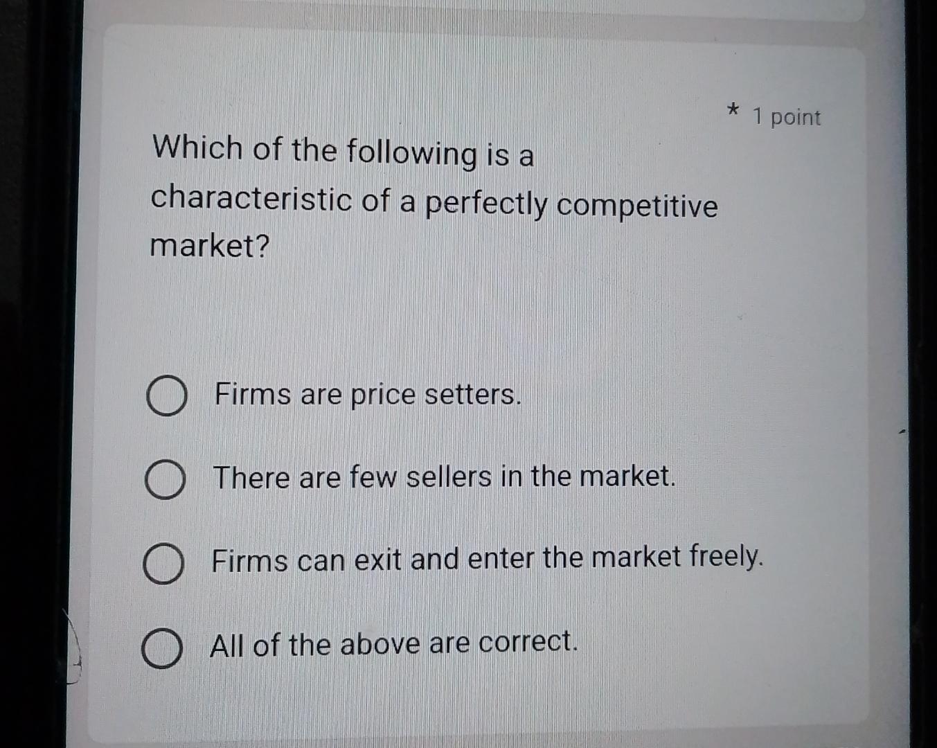 Solved 1 ﻿pointWhich of the following is a characteristic of | Chegg.com