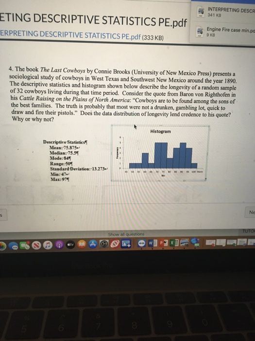 Solved INTERPRETING DESCR 341 KB ETING DESCRIPTIVE | Chegg.com
