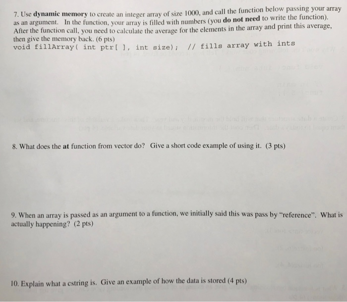 Solved 7. Use dynamic memory to create an integer array of | Chegg.com