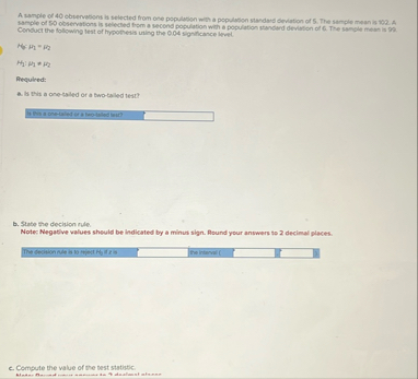 Solved A sample of 40 ﻿observations is selected from one | Chegg.com