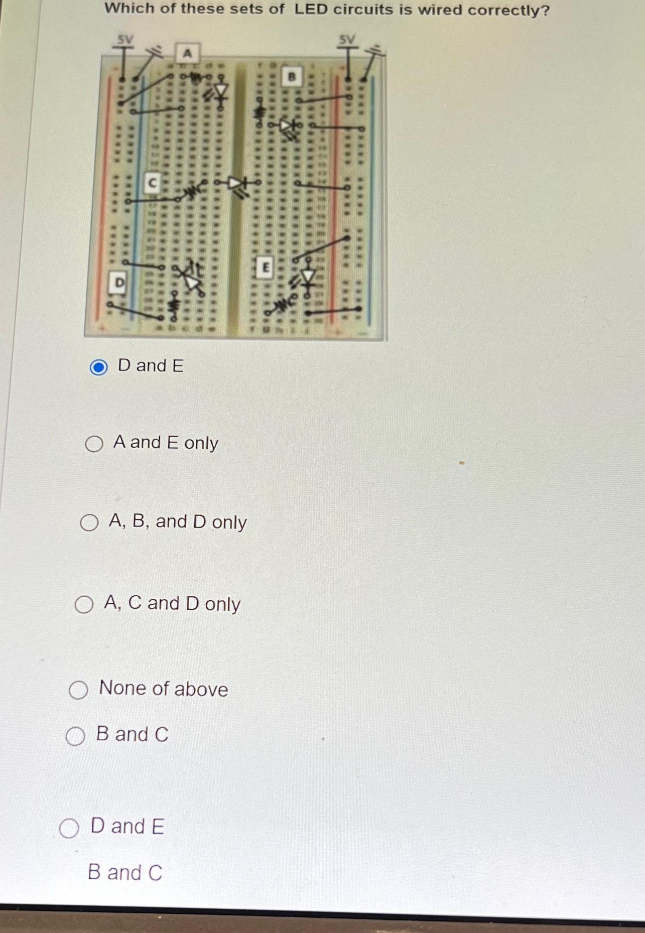 Solved Which of these sets of LED circuits is wired | Chegg.com
