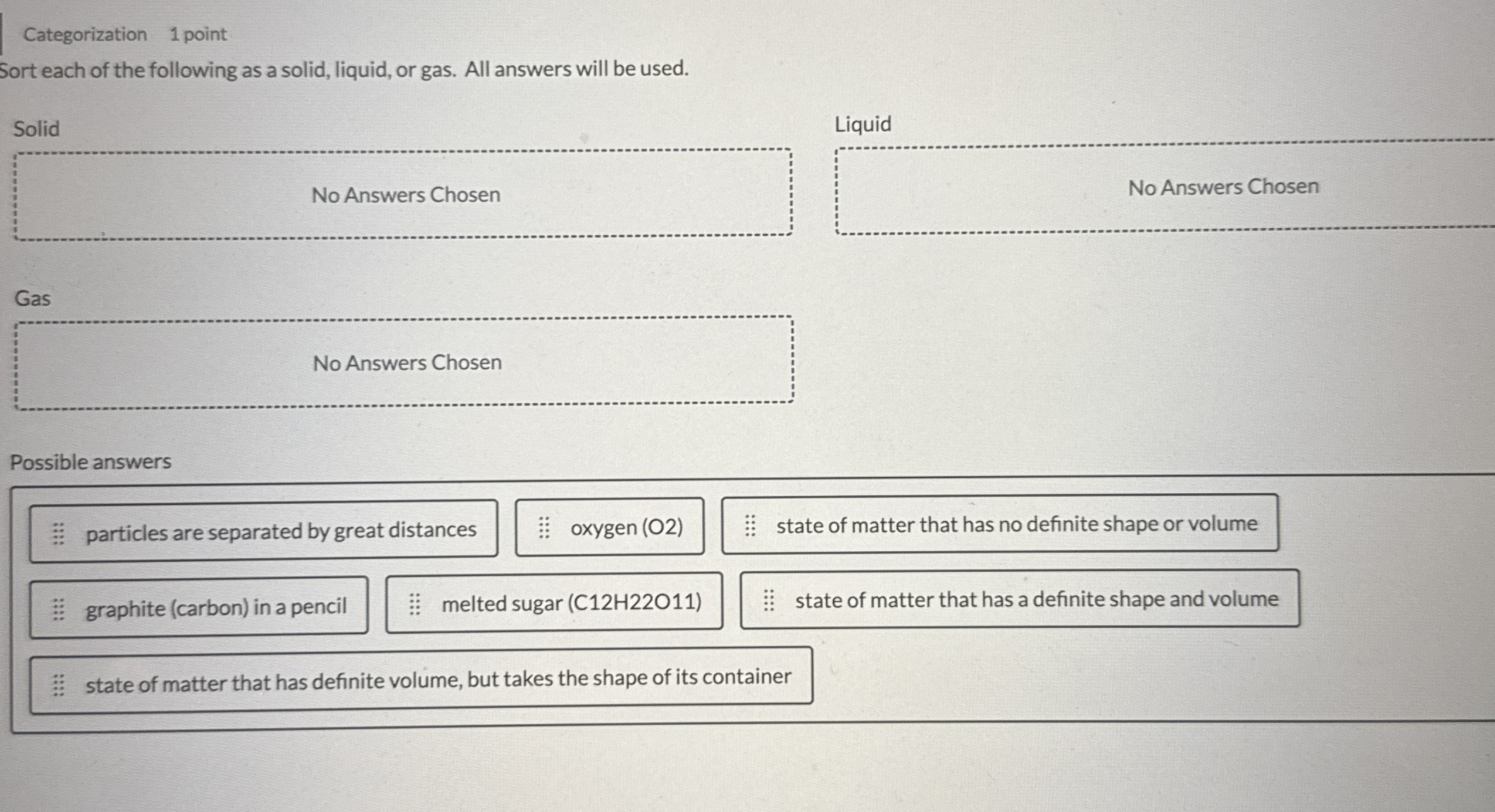 Solved Categorization1 ﻿pointSort each of the following as a | Chegg.com
