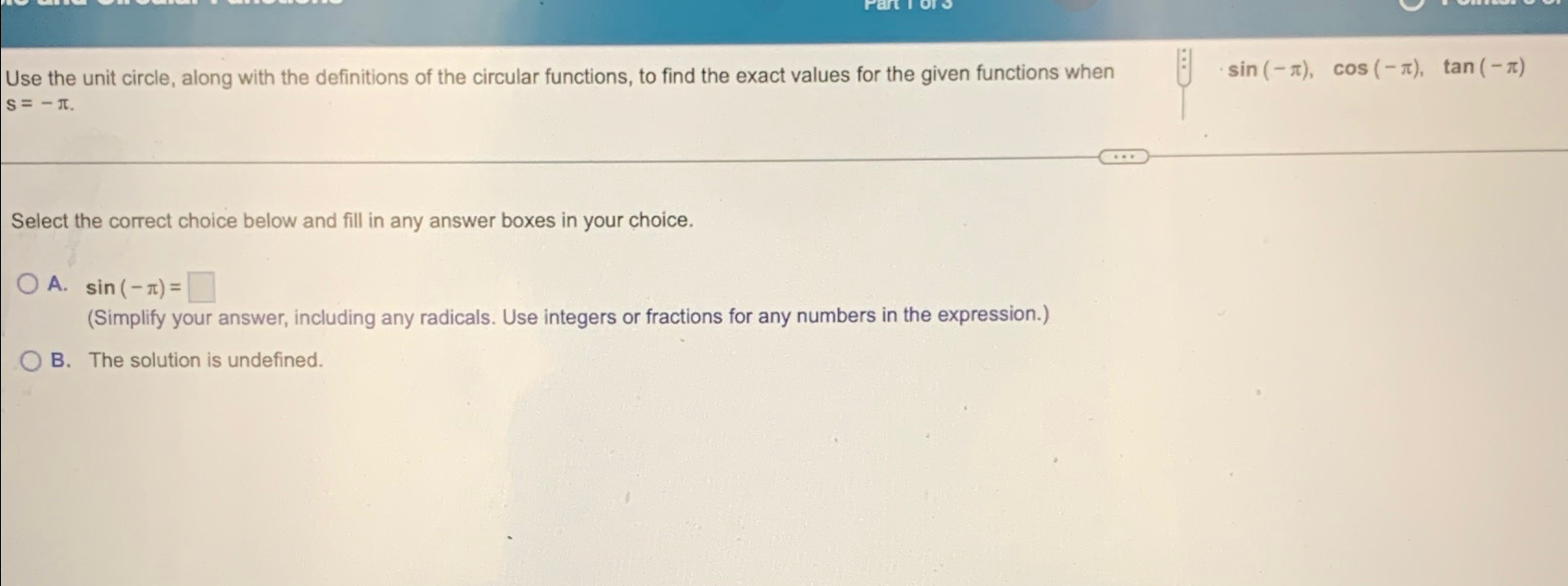 Solved Use the unit circle, along with the definitions of | Chegg.com