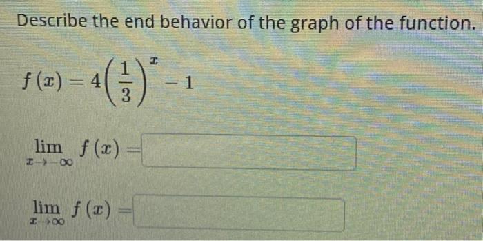 Solved Describe the end behavior of the graph of the | Chegg.com