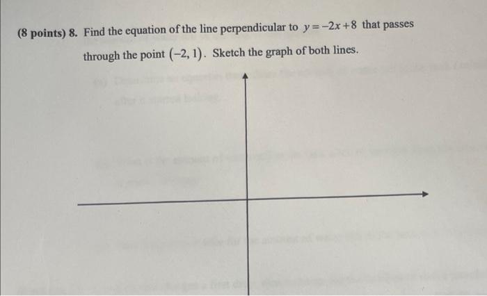 Solved points) 8. Find the equation of the line | Chegg.com