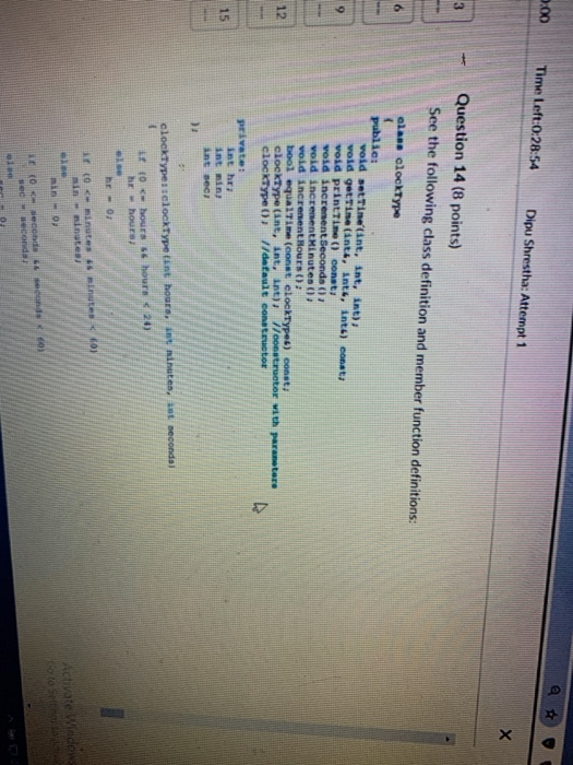 0.00 Time Left:0:28:54 Dipu Shrestha: Attempt 1 | Chegg.com