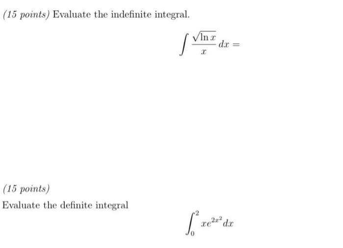 Solved (Evaluate the indefinite integral. 1 Evaluate the | Chegg.com