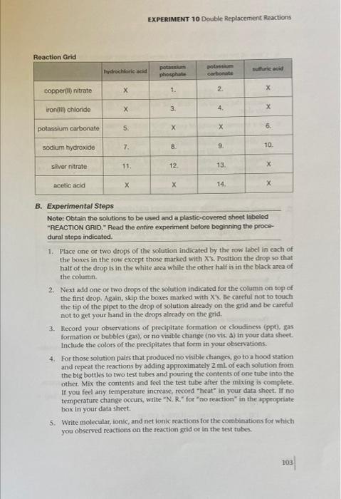 10 EXPERIMENT -140 -120 -100 1 400m PYREX Double | Chegg.com
