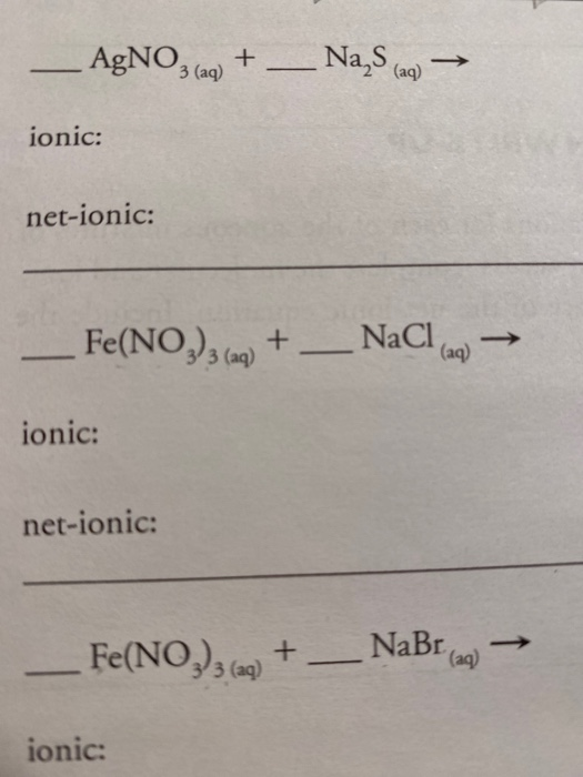 Solved EQUATION WRITE-UP Write molecular, ionic, and | Chegg.com