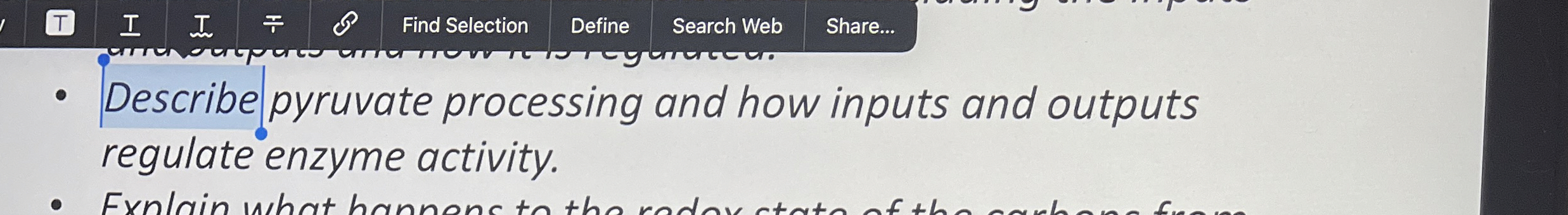 Solved Describe pyruvate processing and how inputs and | Chegg.com