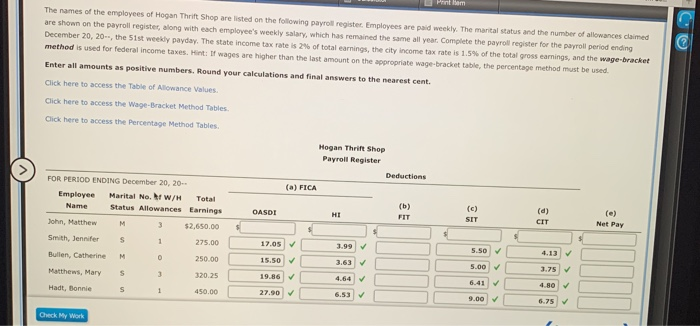 Example 4-3 To use the wage-bracket method, follow | Chegg.com