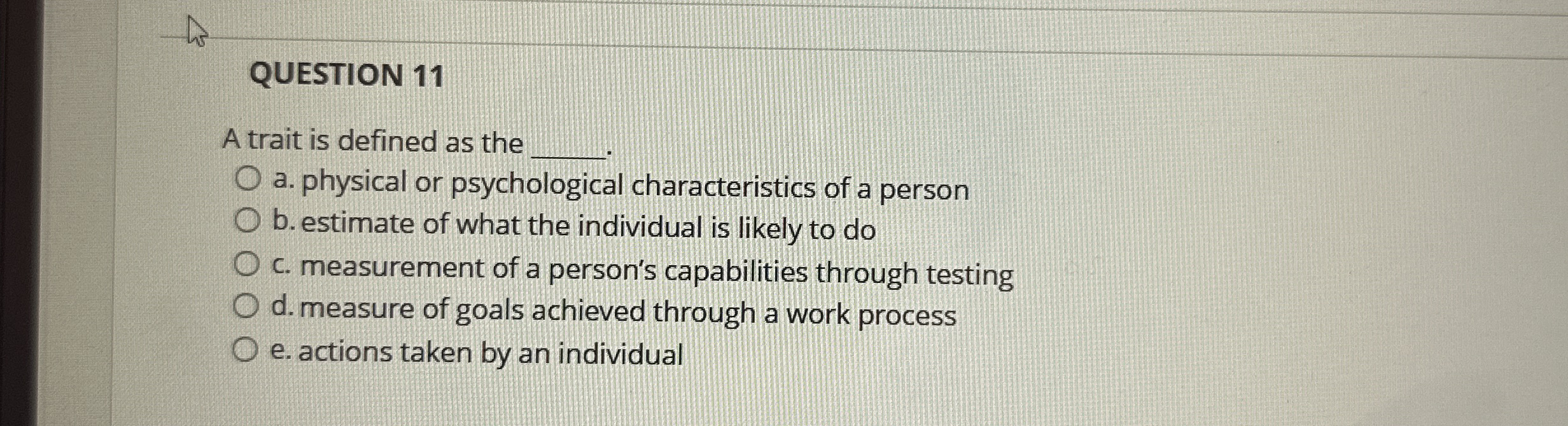 Solved QUESTION 11A trait is defined as the q,a. ﻿physical | Chegg.com