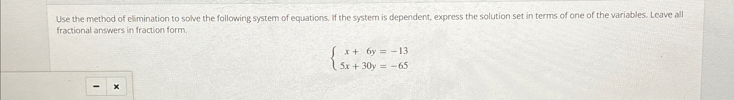 Solved Use the method of elimination to solve the following | Chegg.com