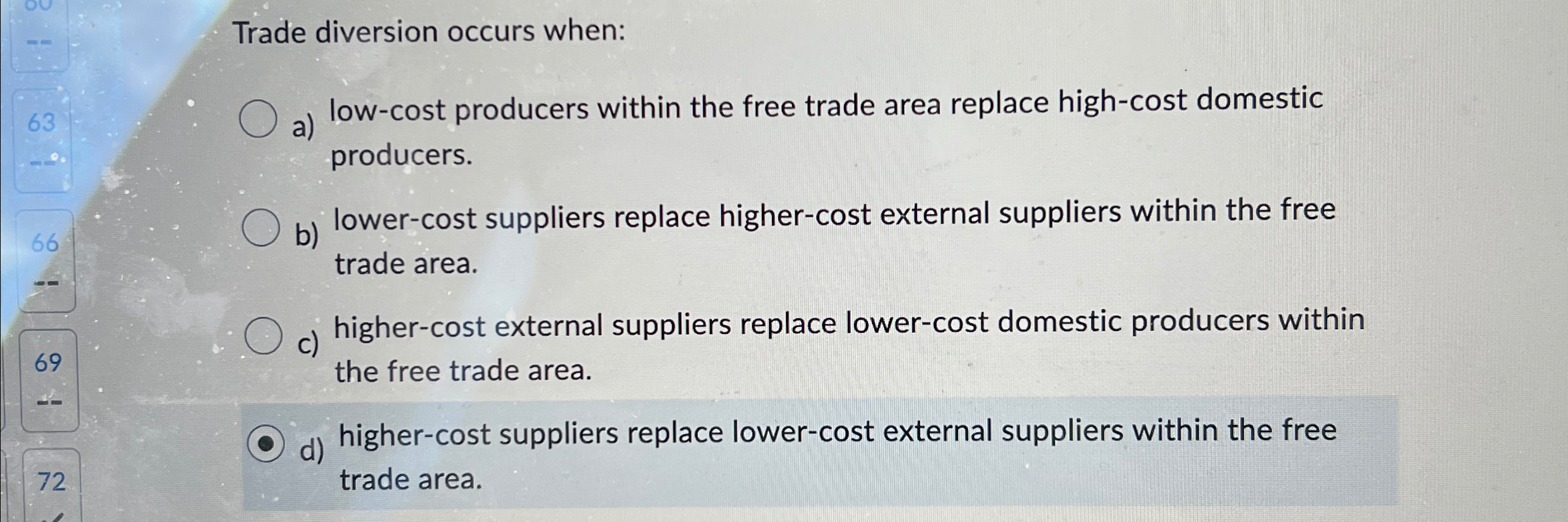 Solved Trade diversion occurs when:a) ﻿low-cost producers | Chegg.com