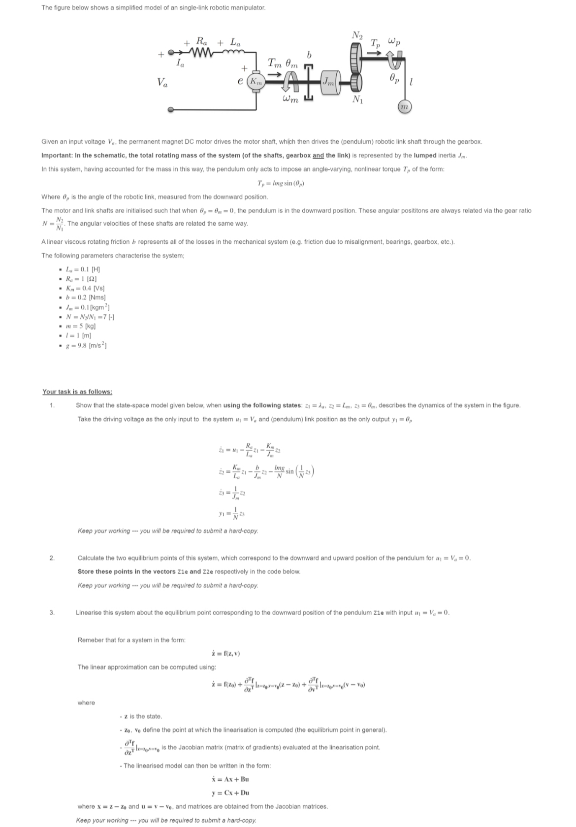 Solved The figure below shows a simplified model of an | Chegg.com