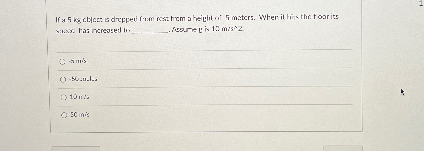 Solved If a 5kg ﻿object is dropped from rest from a height | Chegg.com