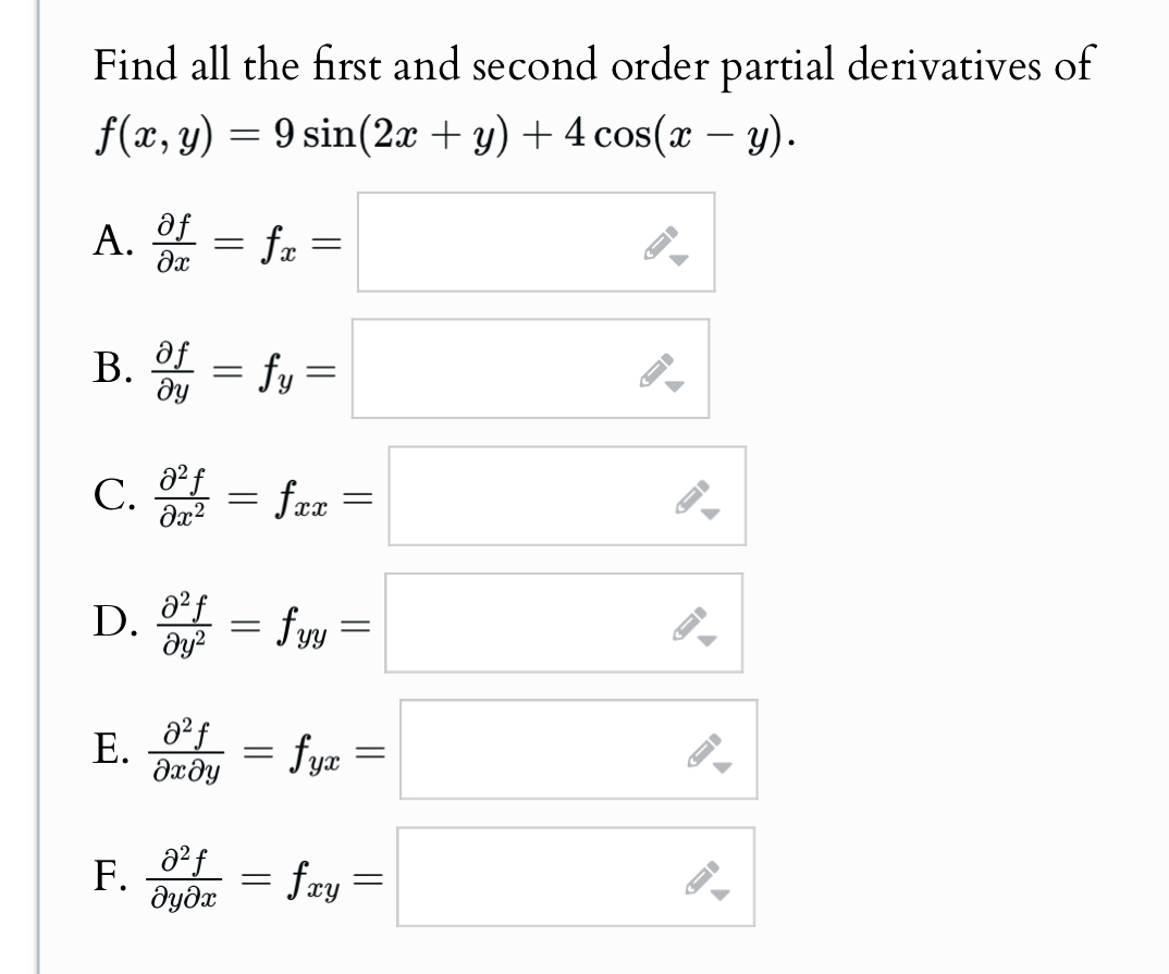 Solved Find all the first and second order partial | Chegg.com