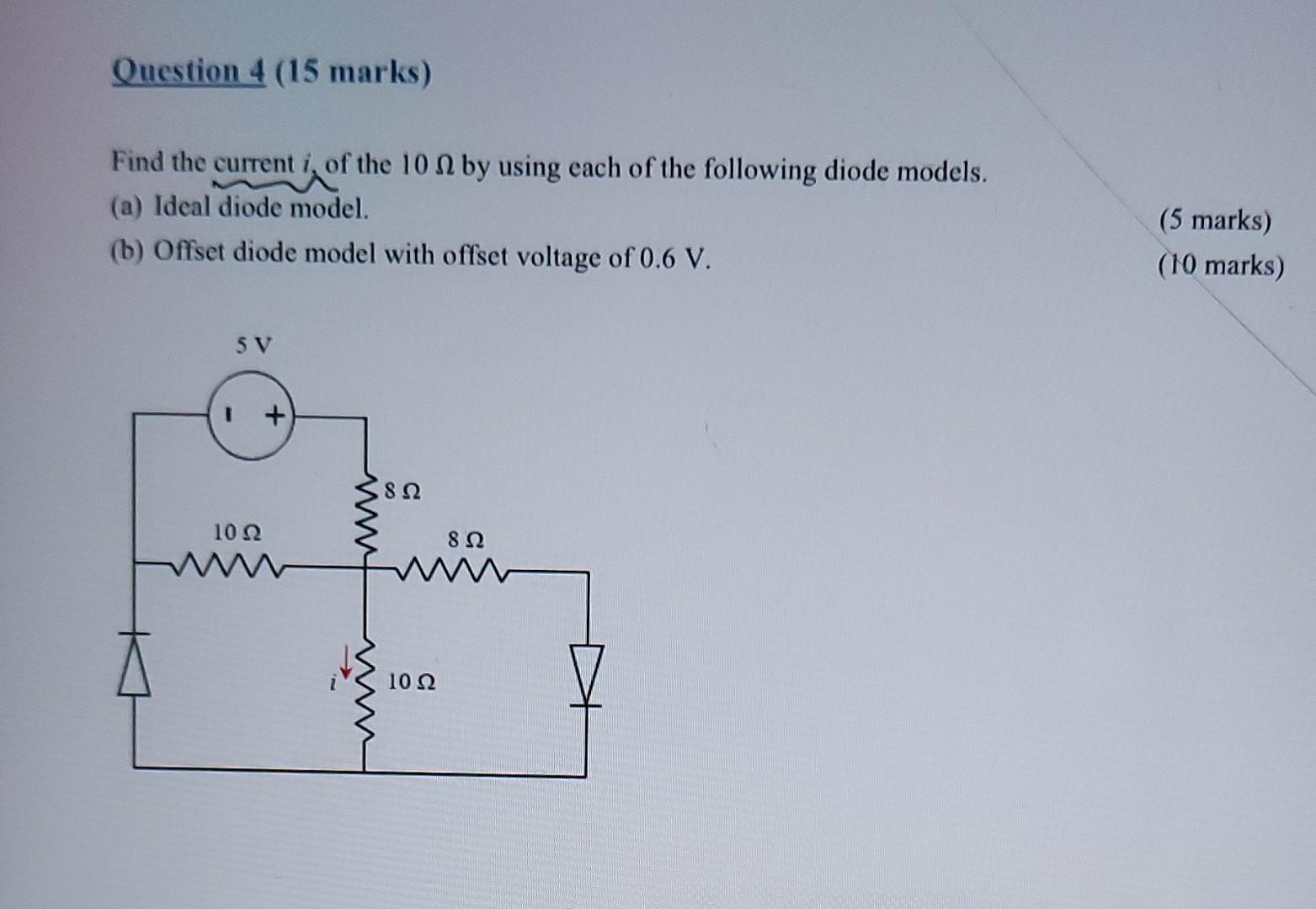 Solved Find the current i of the 10Ω by using each of the | Chegg.com
