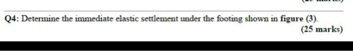 Solved Q4: Determine the immediate elastic settlement under | Chegg.com