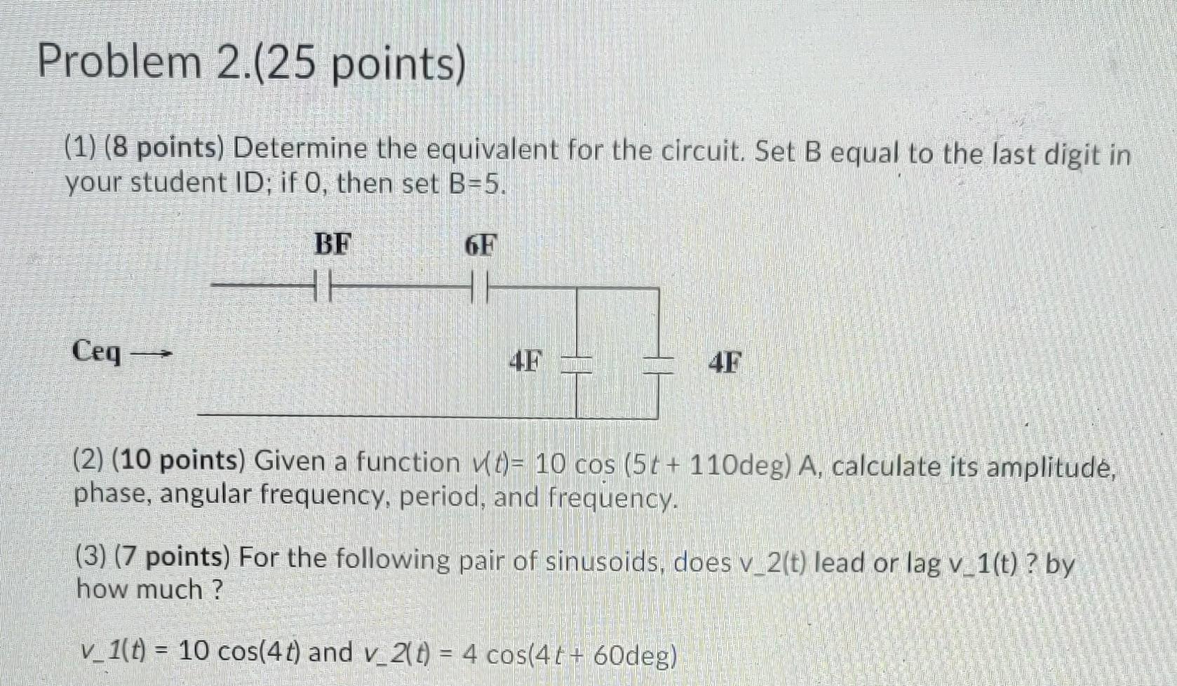 Solved Problem 2.(25 points) (1) (8 points) Determine the | Chegg.com