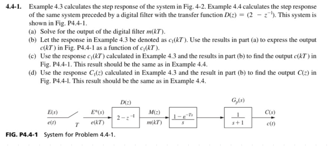 4.4-1. ﻿Example 4.3 ﻿calculates the step response of | Chegg.com