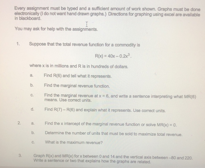 Solved please use an electronic graph and include the | Chegg.com