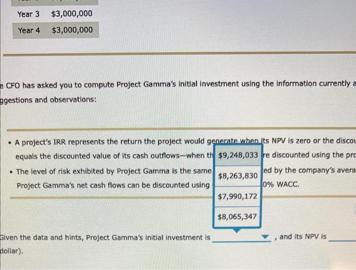 Solved 3. Understanding the IRR and NPV The net present | Chegg.com