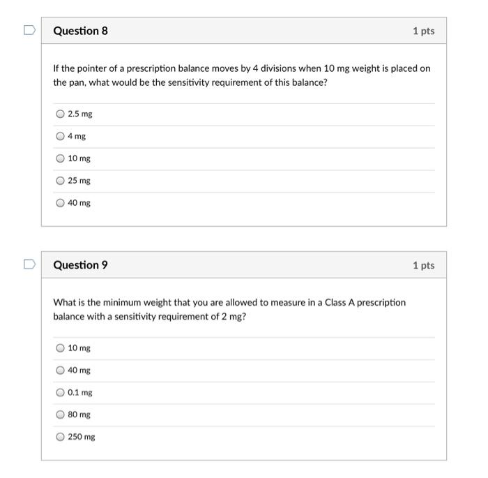 Solved Question 8 1 pts If the pointer of a prescription | Chegg.com
