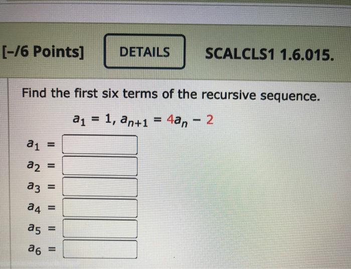 Solved [-/6 Points] DETAILS SCALCLS1 1.6.015. Find the first | Chegg.com