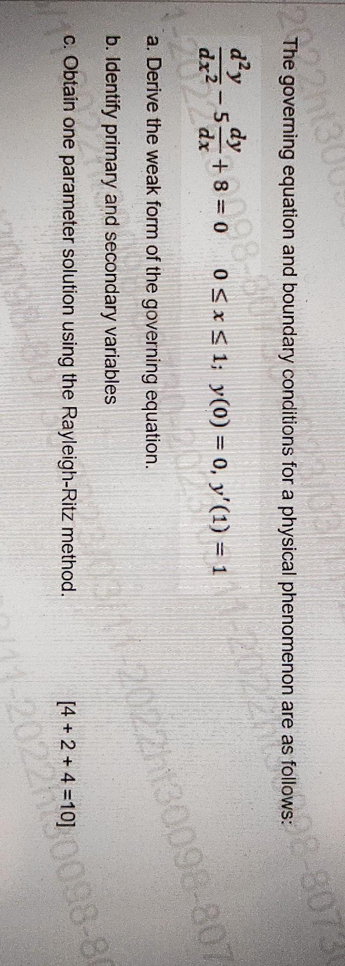 Solved The governing equation and boundary conditions for a | Chegg.com