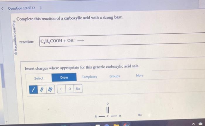 Solved Complete this reaction of a carboxylic acid with a | Chegg.com