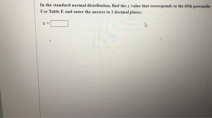 Solved In the standard normal distribution, find the z value | Chegg.com