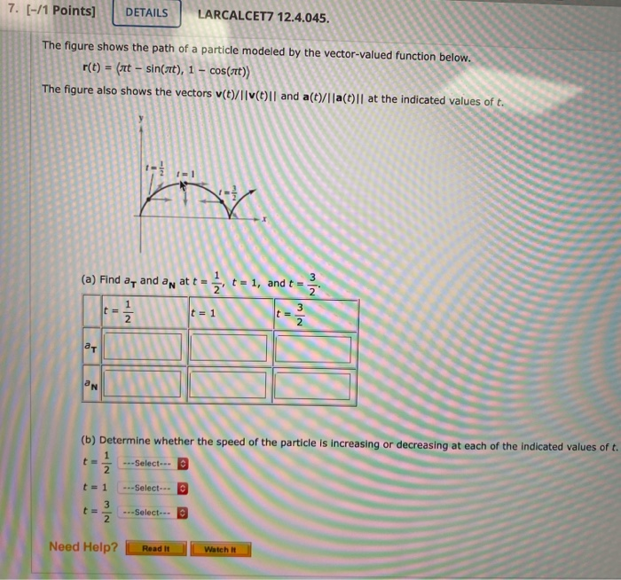 Solved 7. [-/1 Points) DETAILS LARCALCET7 12.4.045. The | Chegg.com