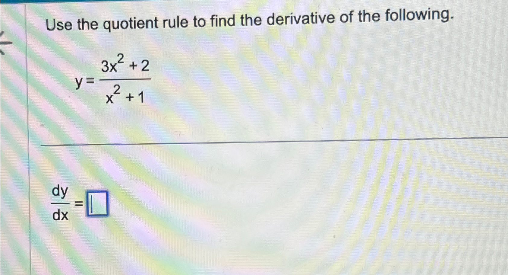 Solved Use the quotient rule to find the derivative of the | Chegg.com