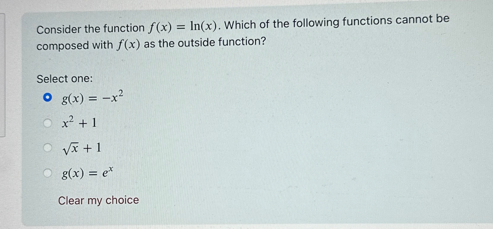 Solved Consider The Function F X Ln X ﻿which Of The
