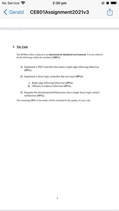 Solved CE801 – Intelligent Systems and Robotics Assignment | Chegg.com