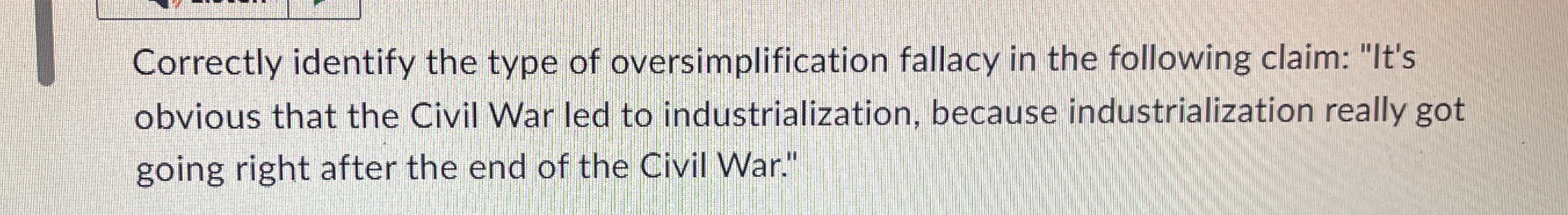 Solved Correctly identify the type of oversimplification | Chegg.com