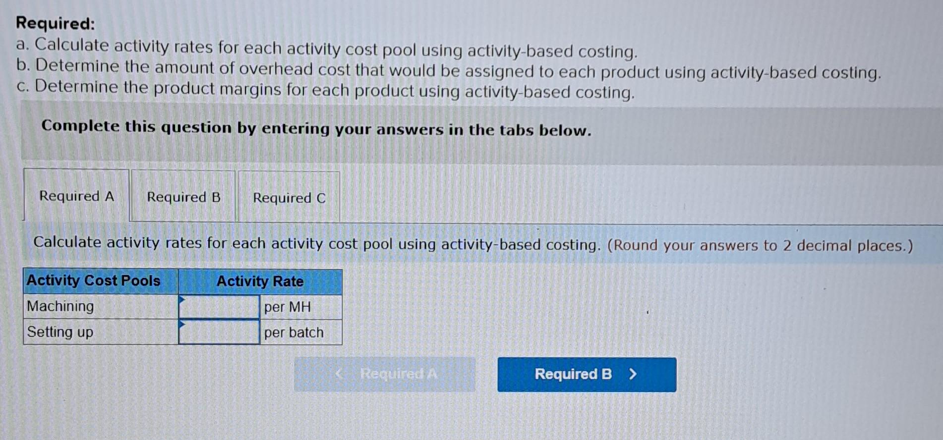 Solved Zwahlen Corporation has an activity-based costing | Chegg.com